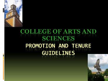 College of Arts and Sciences Promotion and Tenure Guidelines ...