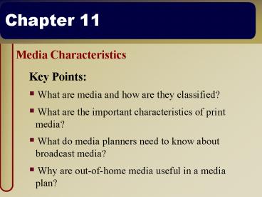 Media Characteristics presentation | free to view
