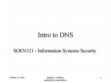 Intro to DNS presentation | free to view