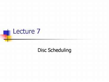 Disc Scheduling presentation | free to view