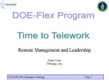 DOE Telework Manager Training presentation | free to view