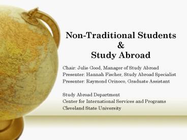 NonTraditional Students presentation | free to view