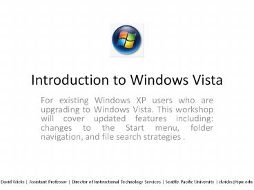 Introduction to Windows Vista presentation | free to download