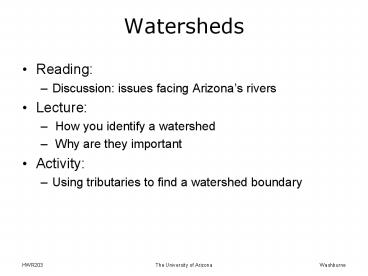 Watersheds presentation | free to view