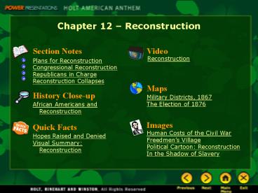 Chapter 12 Reconstruction presentation | free to view