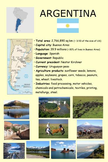 PPT – ARGENTINA PowerPoint presentation | free to view - id: 39575-Mzk1Y