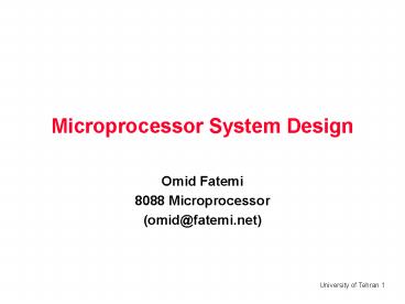 Microprocessor System Design presentation | free to view