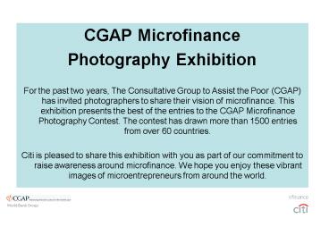 CGAP Microfinance presentation | free to view