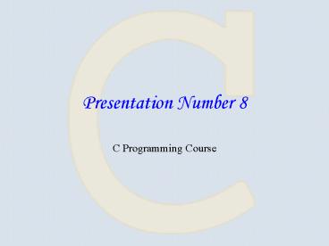 Presentation Number 8 presentation | free to view