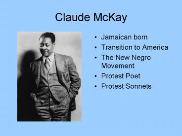 Claude McKay presentation | free to view