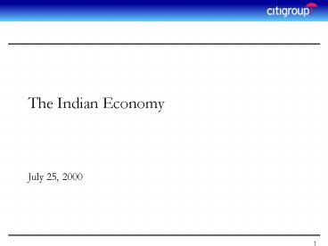 The Indian Economy presentation | free to view