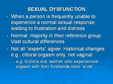 SEXUAL DYSFUNCTION presentation | free to download