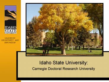 Idaho State University: presentation | free to view