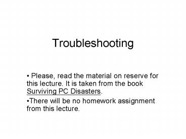 PPT – Troubleshooting PowerPoint presentation | free to view - id ...