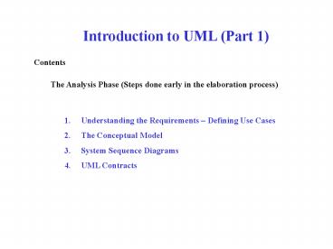 PPT – Introduction to UML Part 1 PowerPoint presentation | free to ...