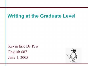 Writing at the Graduate Level presentation | free to download