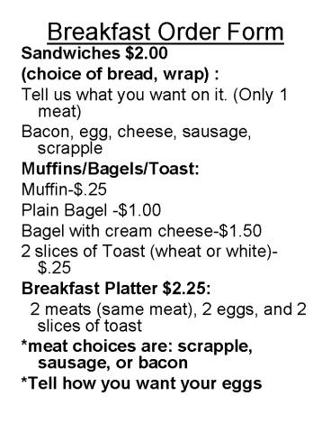 PPT – Breakfast Order Form PowerPoint presentation | free to view - id ...