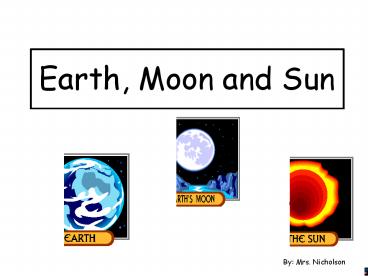 PPT – Earth, Moon and Sun PowerPoint presentation | free to view - id ...