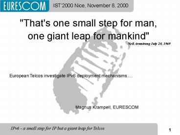 That's one small step for man, one giant leap for mankind presentation ...