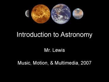 Introduction to Astronomy presentation | free to view