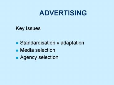 ADVERTISING presentation | free to view