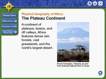 Physical Geography of Africa: presentation | free to view