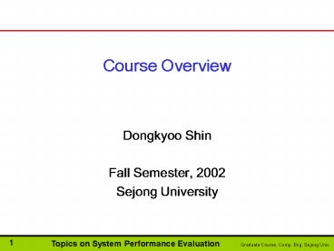 PPT – Course Overview PowerPoint presentation | free to view - id ...