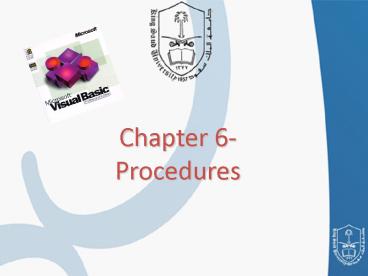 Chapter 6 Procedures presentation | free to view