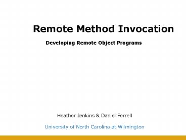 PPT – Remote Method Invocation PowerPoint presentation | free to view ...