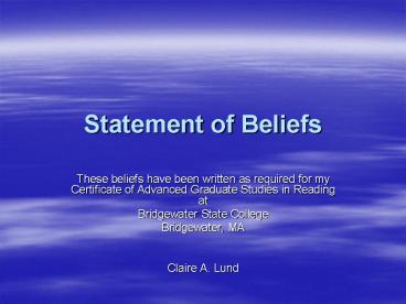 PPT – Statement of Beliefs PowerPoint presentation | free to view - id ...