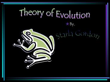 Theory of Evolution presentation | free to view
