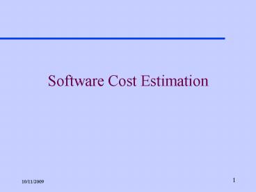 Software Cost Estimation presentation | free to view
