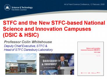 STFC and the New STFCbased National Science and Innovation Campuses ...