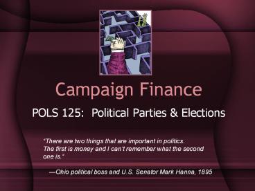 Campaign Finance presentation | free to download