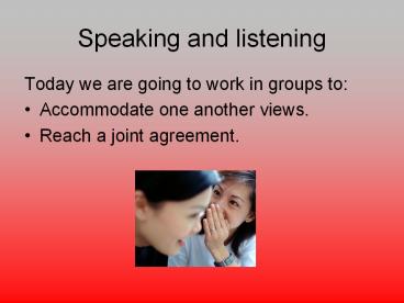Speaking and listening presentation | free to download