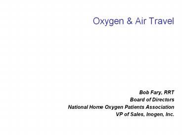 Oxygen presentation | free to view