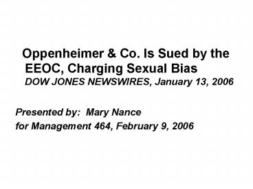 Oppenheimer presentation | free to view