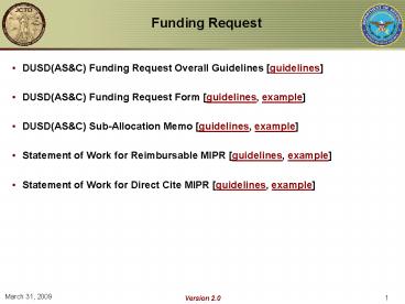 Funding Request presentation | free to view