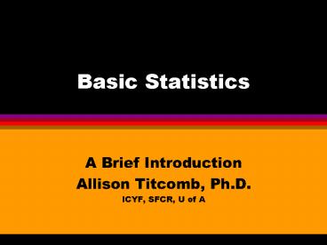 Basic Statistics presentation | free to view