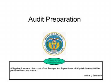 Audit Preparation presentation | free to view