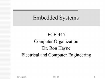 PPT – Embedded Systems PowerPoint presentation | free to view - id ...