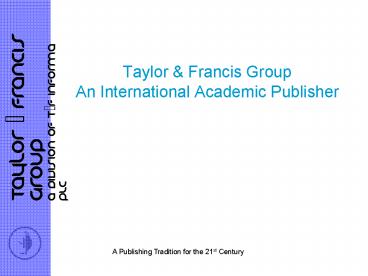 Taylor presentation | free to view