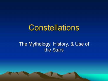 Constellations presentation | free to view