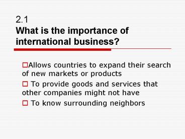 2.1 What is the importance of international business presentation ...