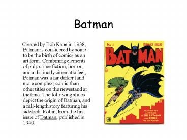 Batman presentation | free to view