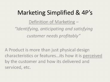 Marketing Simplified presentation | free to view