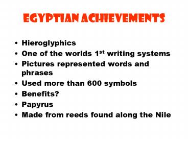 Egyptian Achievements presentation | free to view