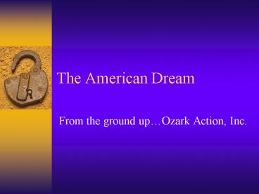 The American Dream presentation | free to view