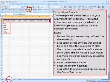 Spreadsheet Example: presentation | free to view