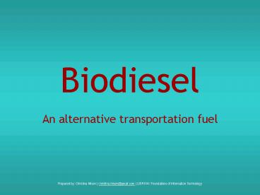 Biodiesel presentation | free to view